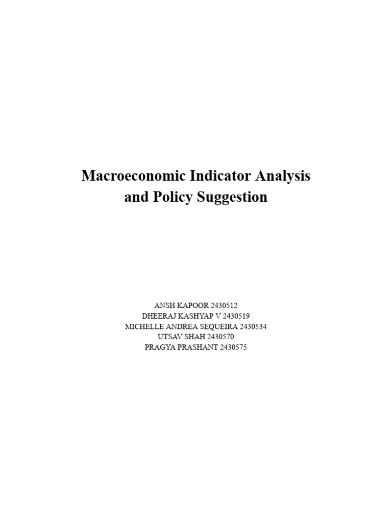 Macroeconomic Indicator Analysis | PDF | Cost Of Living | Inflation
