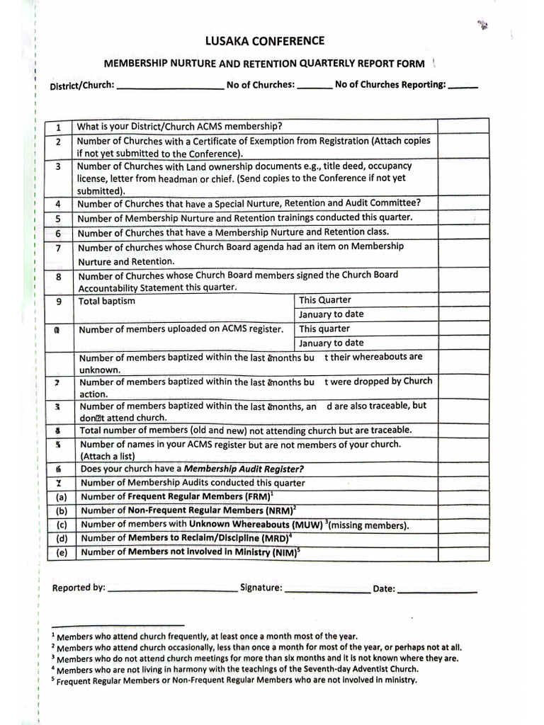 Membership Nurture and Retention Form | PDF
