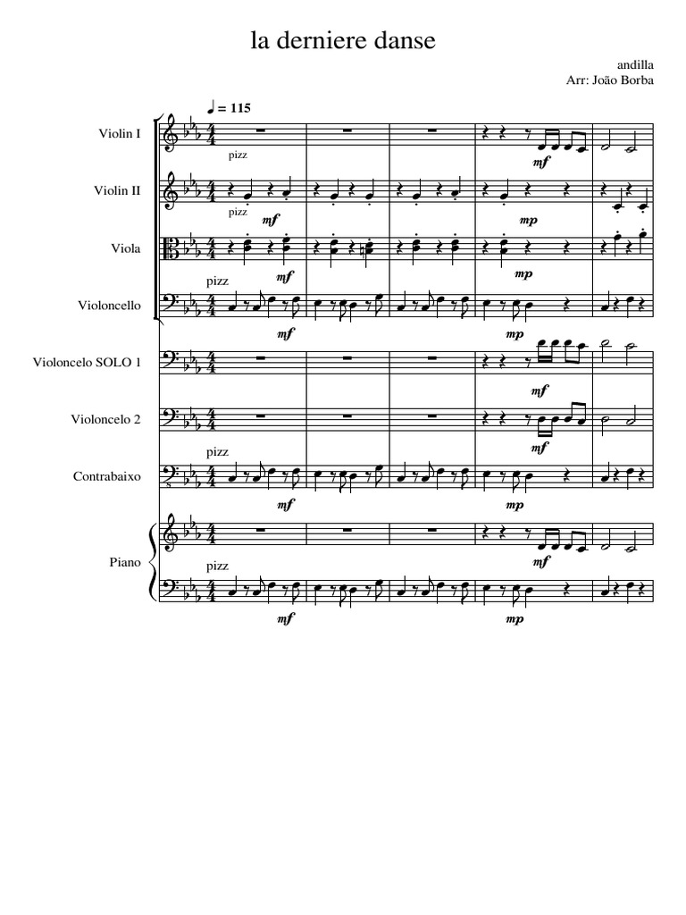 La Derniere Danse - João Borba | PDF | Orchestras | Continuous Pitch Instruments