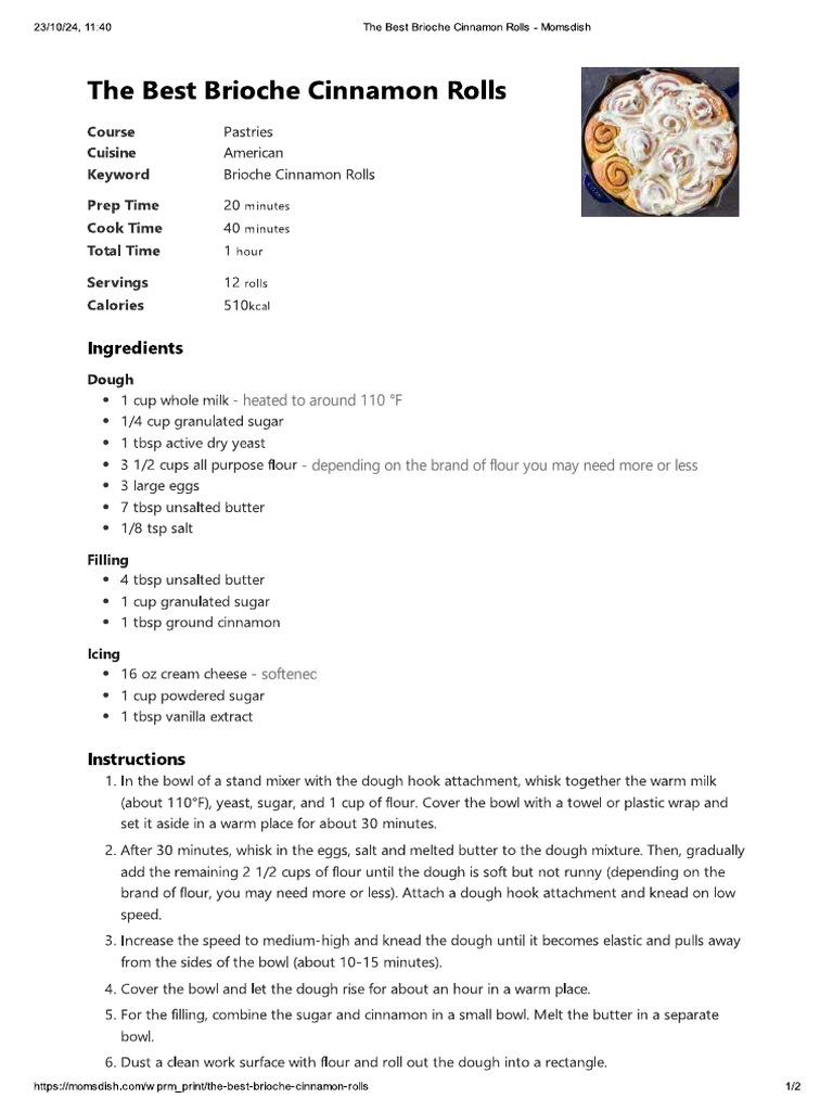 The Best Brioche Cinnamon Rolls | PDF
