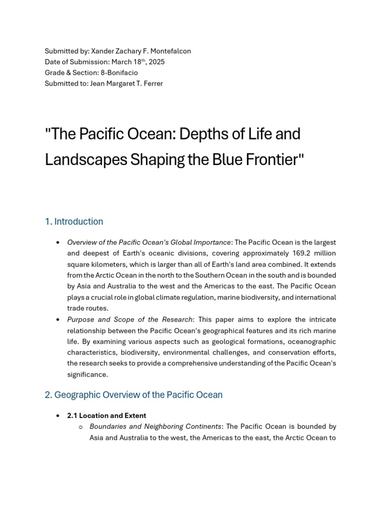 The Pacific Ocean, Depths of Life and Landscapes Shaping The Blue ...