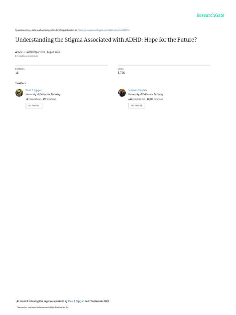 adhd | PDF | Social Stigma | Attention Deficit Hyperactivity Disorder