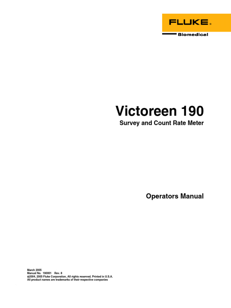 Victoreen 190 Radiation Meter | PDF | Electrical Connector | Liquid ...