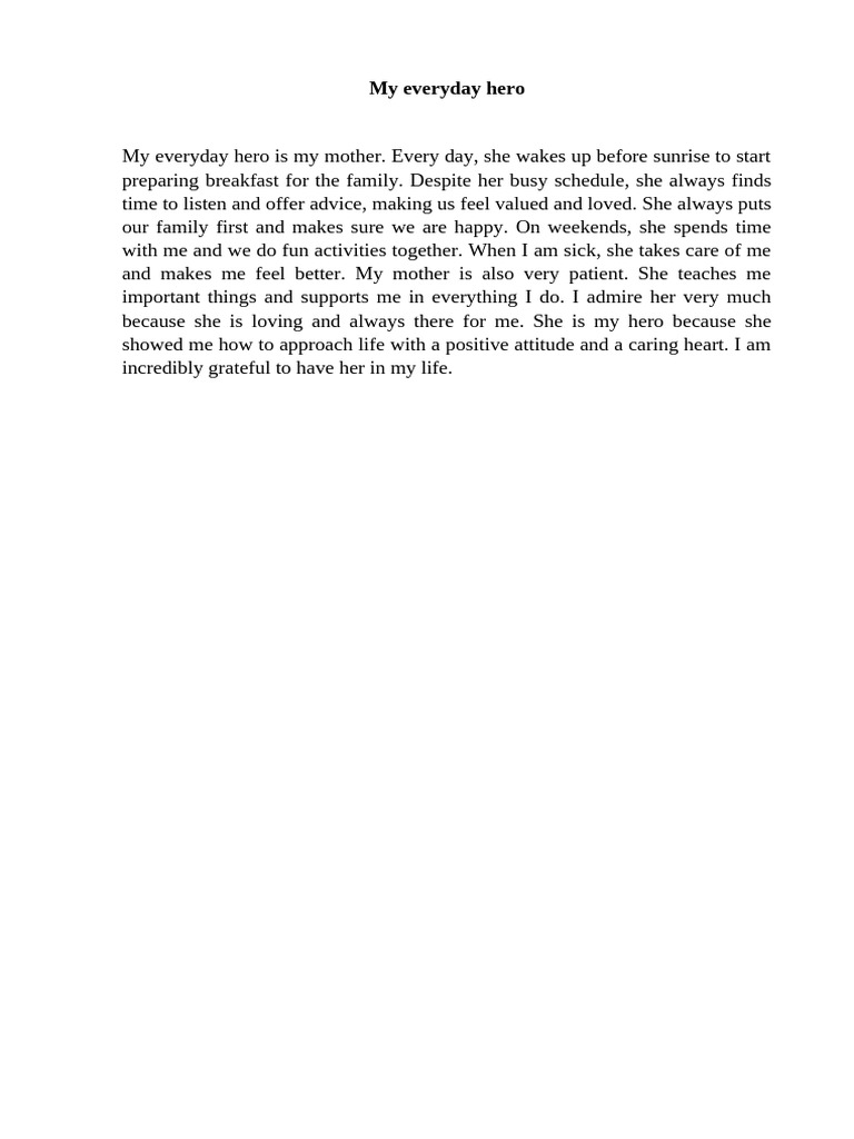My Everyday Hero | PDF