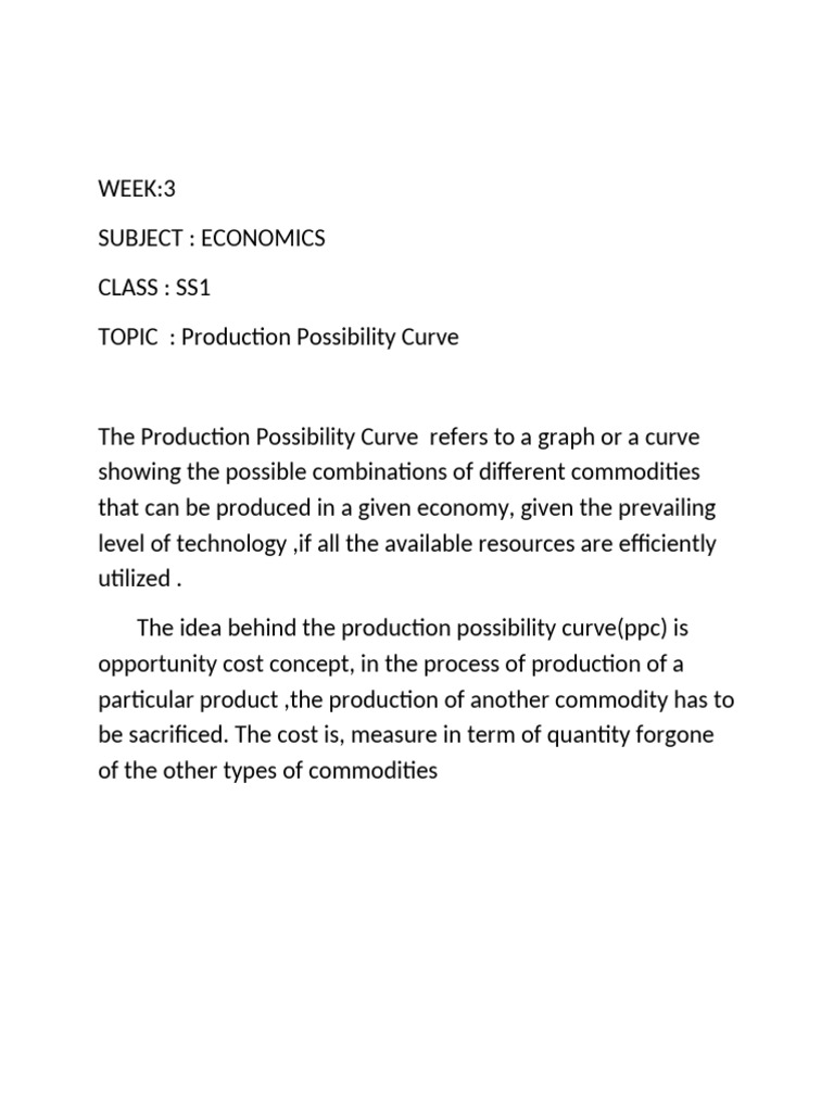 Production Possibility Curve Explained | PDF