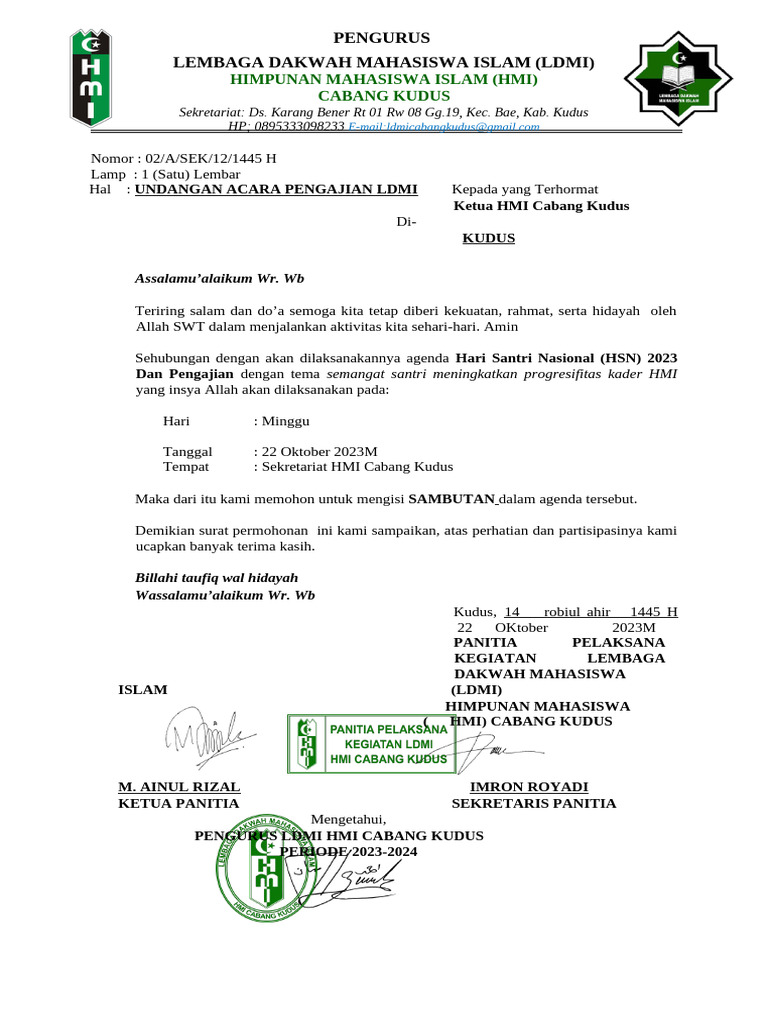 Surat Undangan Ldmi | PDF