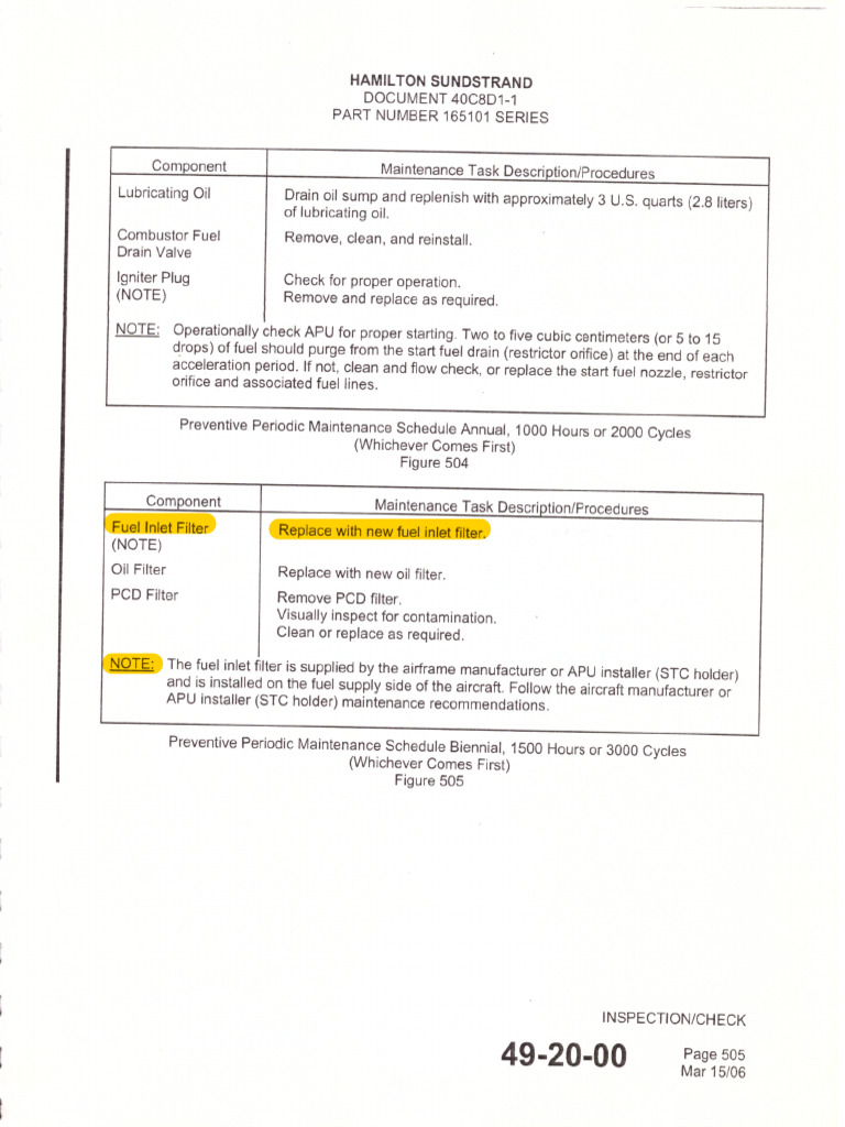 APU - Fuel Filter Element | PDF