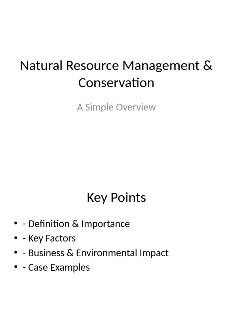 8 Natural Resource Management & Conservation | PDF