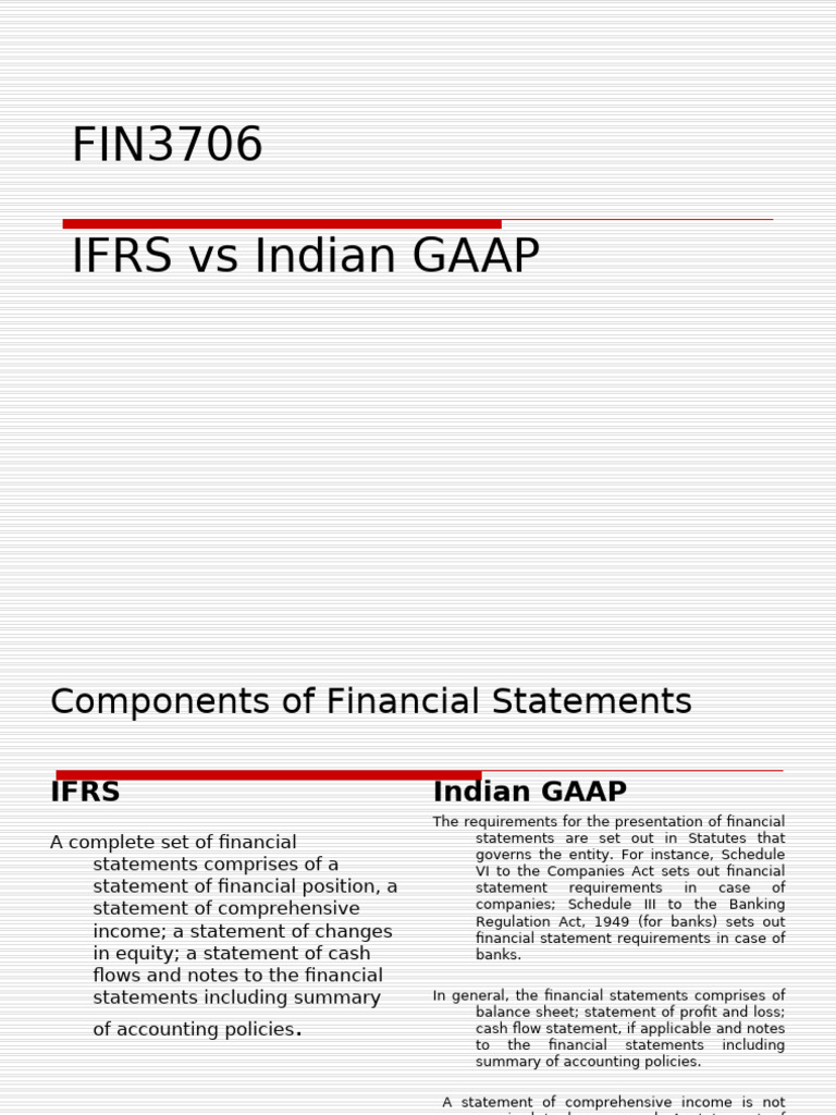 IFRS vs Indian GAAP: Financial Statements Guide | PDF | Fair Value ...