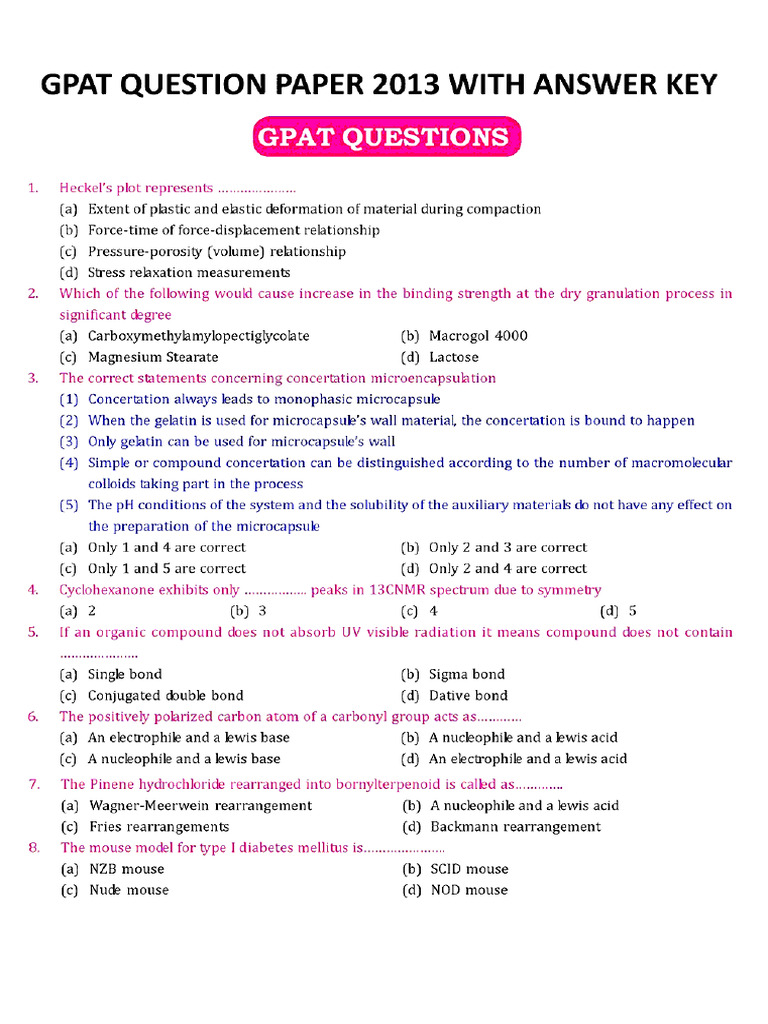 Gpat Question Paper 2013 2257 | PDF