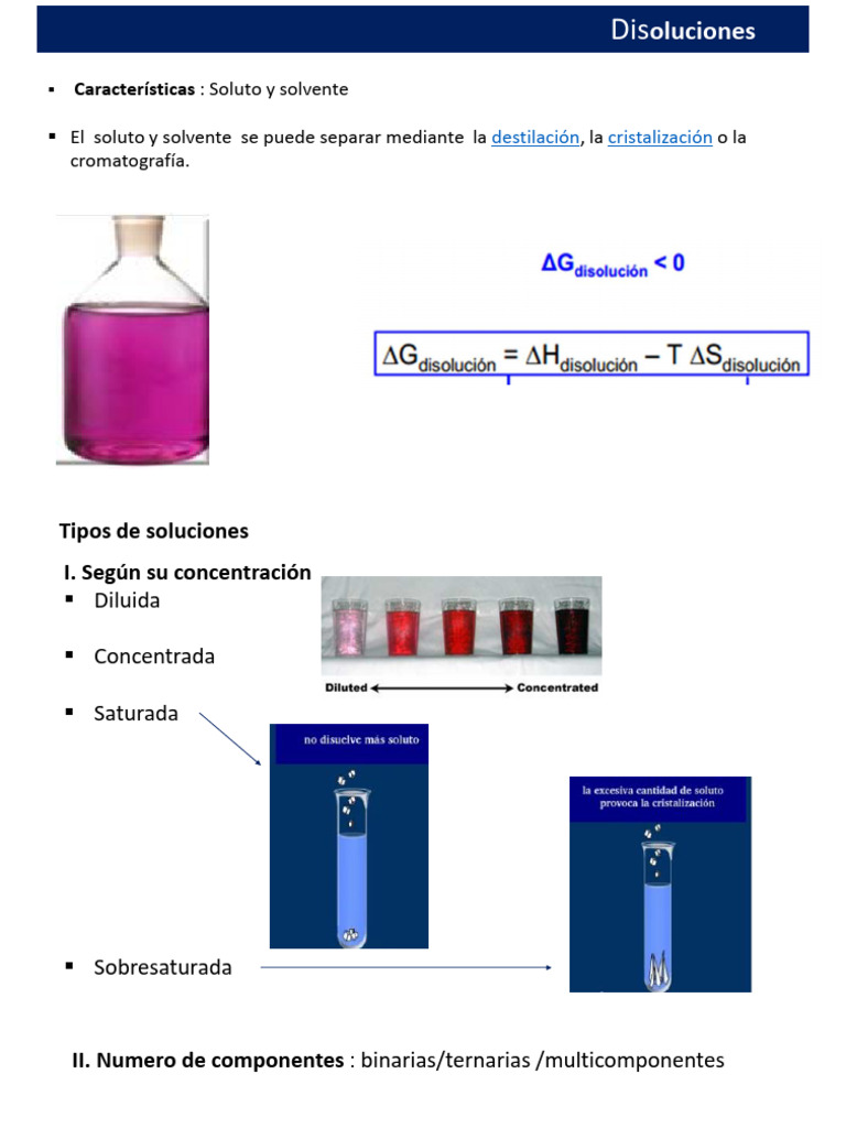 Disoluciones | PDF | Solubilidad | Fase (materia)
