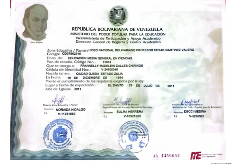 Título Bachiller | PDF