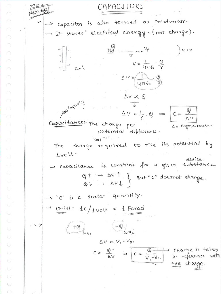 Capacitors Current Electricity | PDF