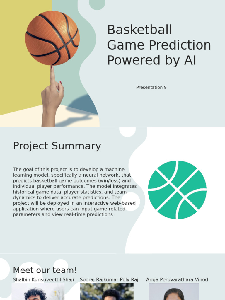 Basketball Game & Player Performance Prediction Presentation 9 | PDF
