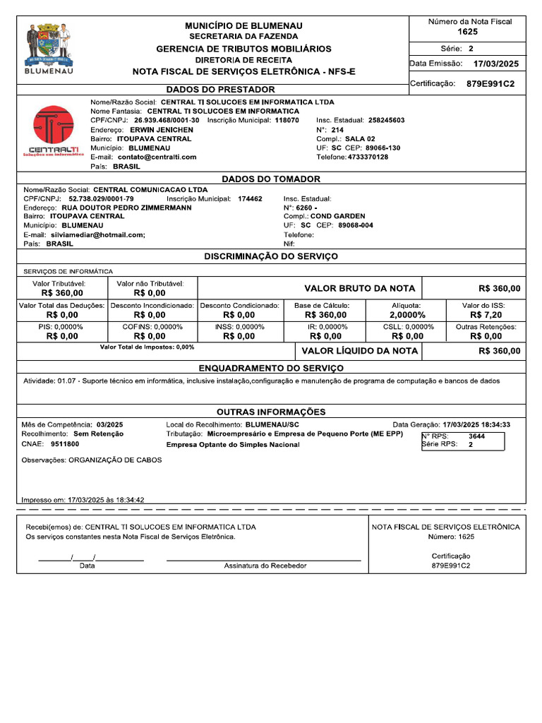 Nfse Central FM | PDF