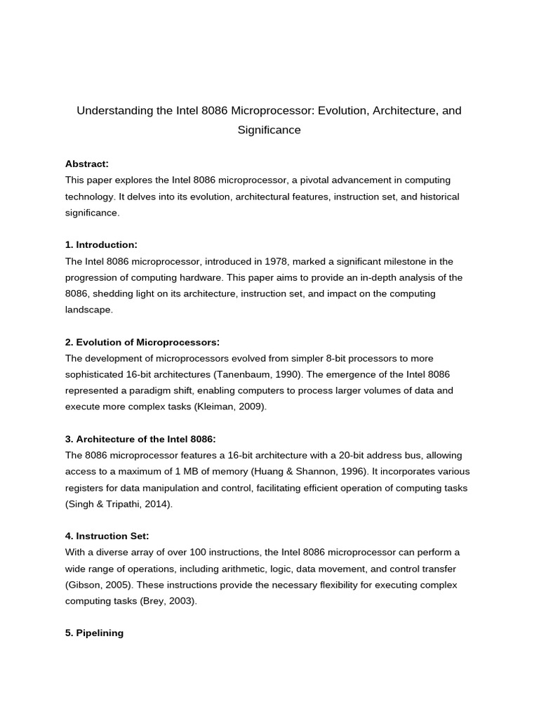 Intel 8086 Microprocessor Overview | PDF | Microprocessor | Central ...