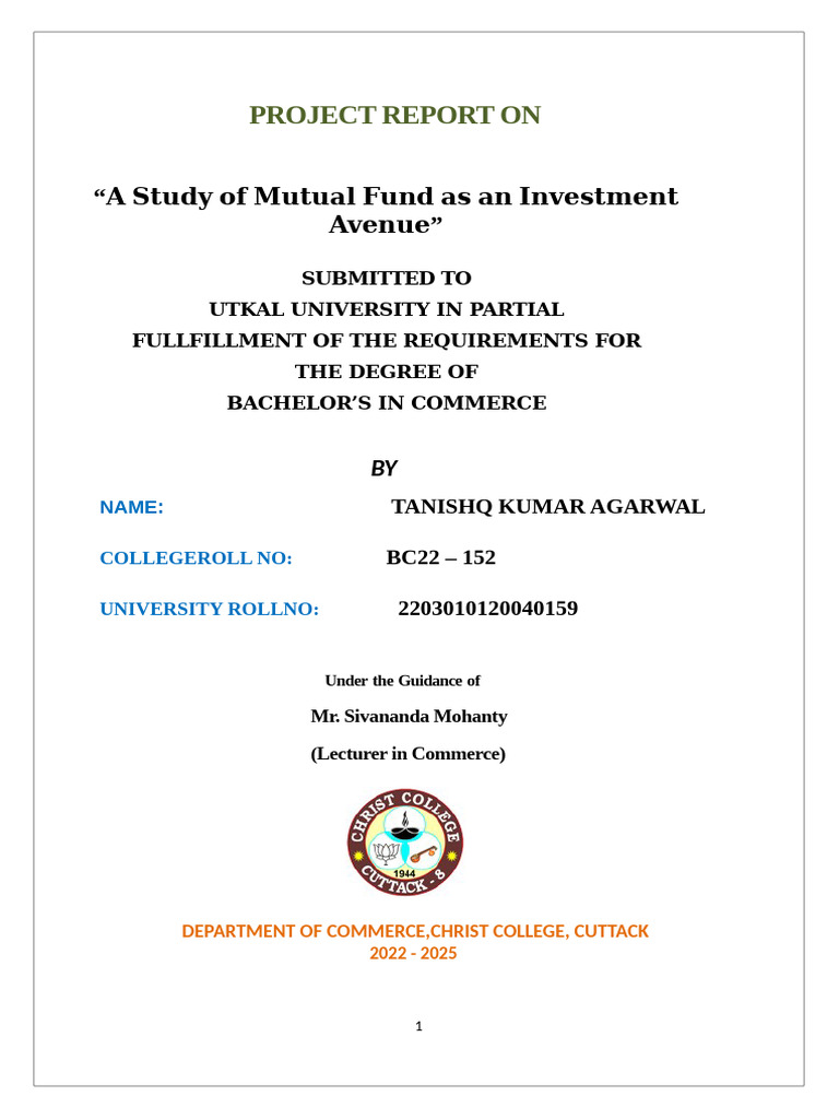 6th Sem Project | PDF | Cost Of Living | Investment Fund