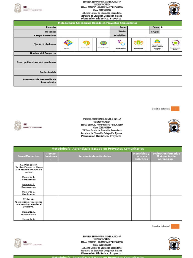 Formato-Aprendizaje-Basado-en-Proyectos-Comunitarios | PDF | Aprendizaje en base a proyectos ...