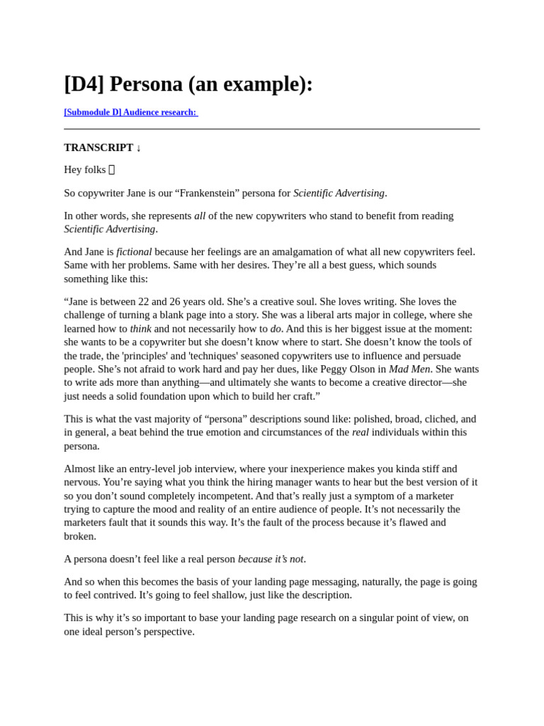 04 - (D4) Persona (An Example) | PDF