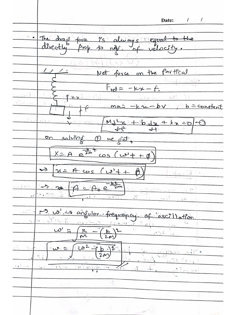 Oscillations Notes Class 11-13-33-4 | PDF