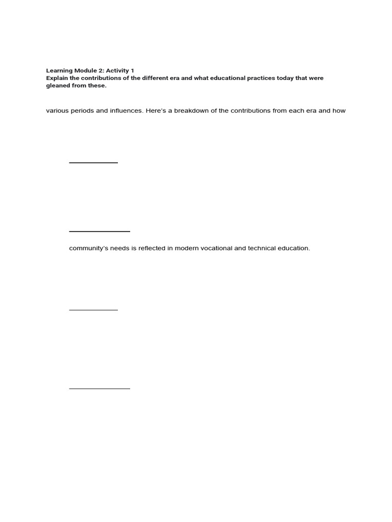 Learning Module 2 - Activity 1 | PDF | Vocational Education | Curriculum