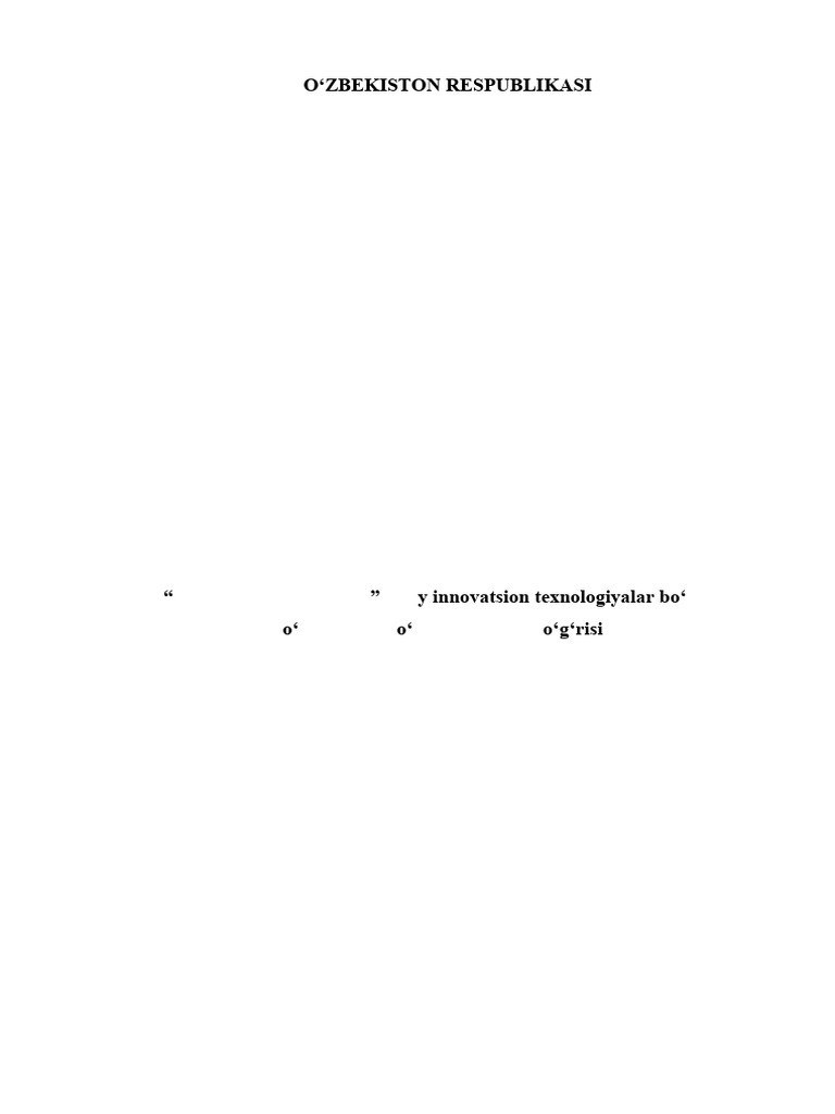 Kelajak Texnologiyalari NIZOM-2025 | PDF