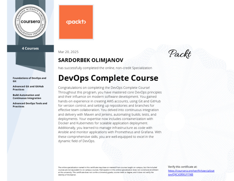Coursera Devops 4 Course | PDF