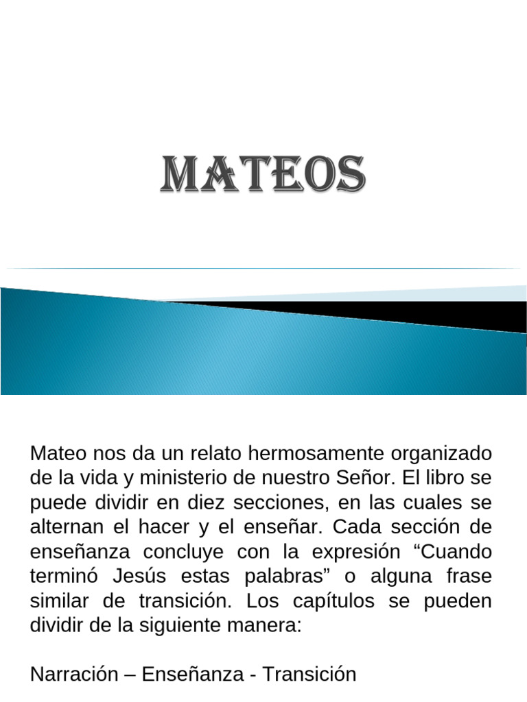 MATEOS | PDF | Evangelio de Mateo | Jesús
