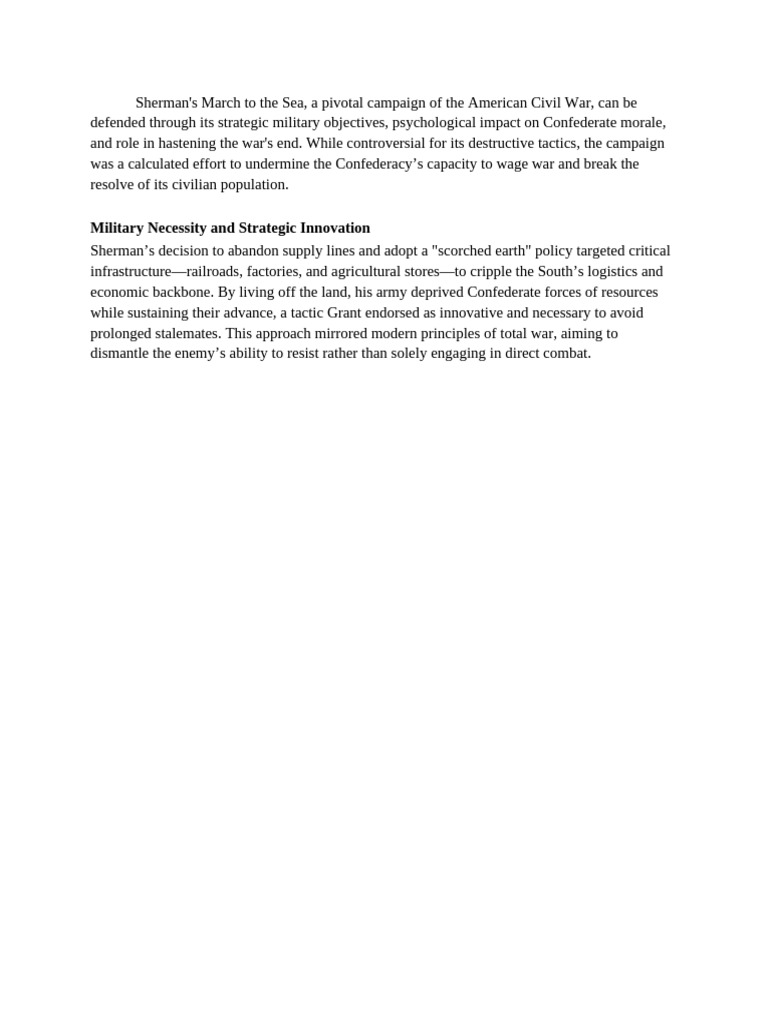 Sherman's March To The Sea | PDF