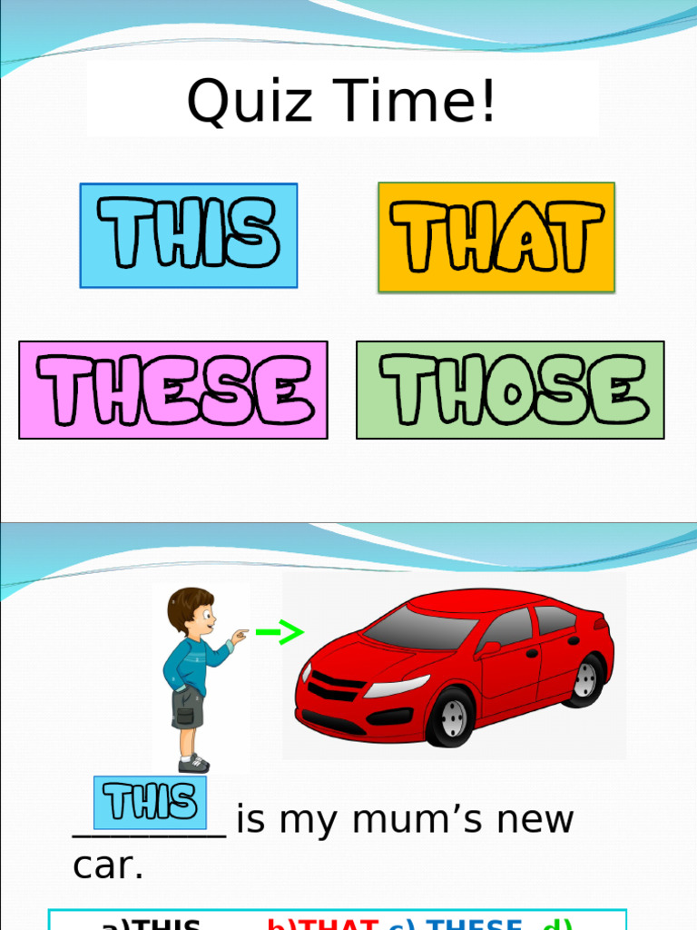 Demonstrative Pronouns Quiz | PDF