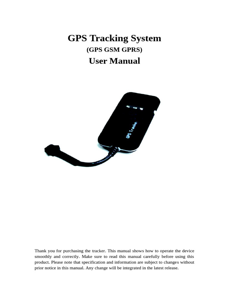 GT02 GPS Tracker User Manual | PDF | General Packet Radio Service ...