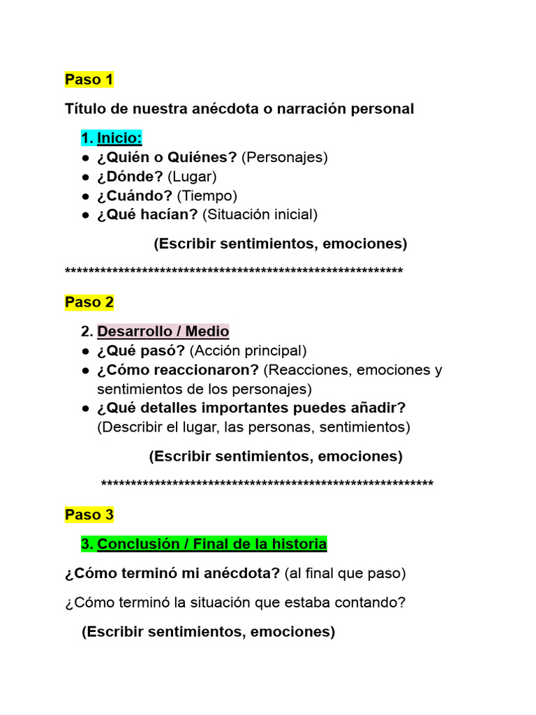 Estructura de La Anecdota 1 | PDF