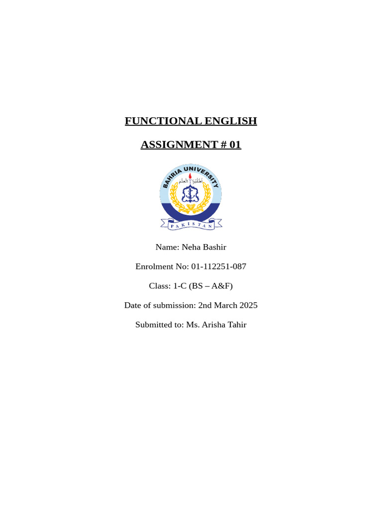 Functional English Assignment 1 (Essay Writing) | PDF | Time Management | Professional Skills