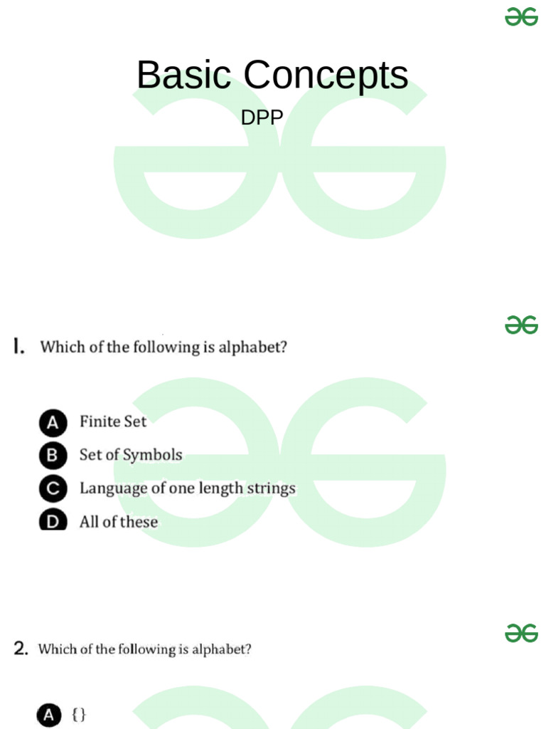DPP1 - Basic Concepts (30 Questions) | PDF