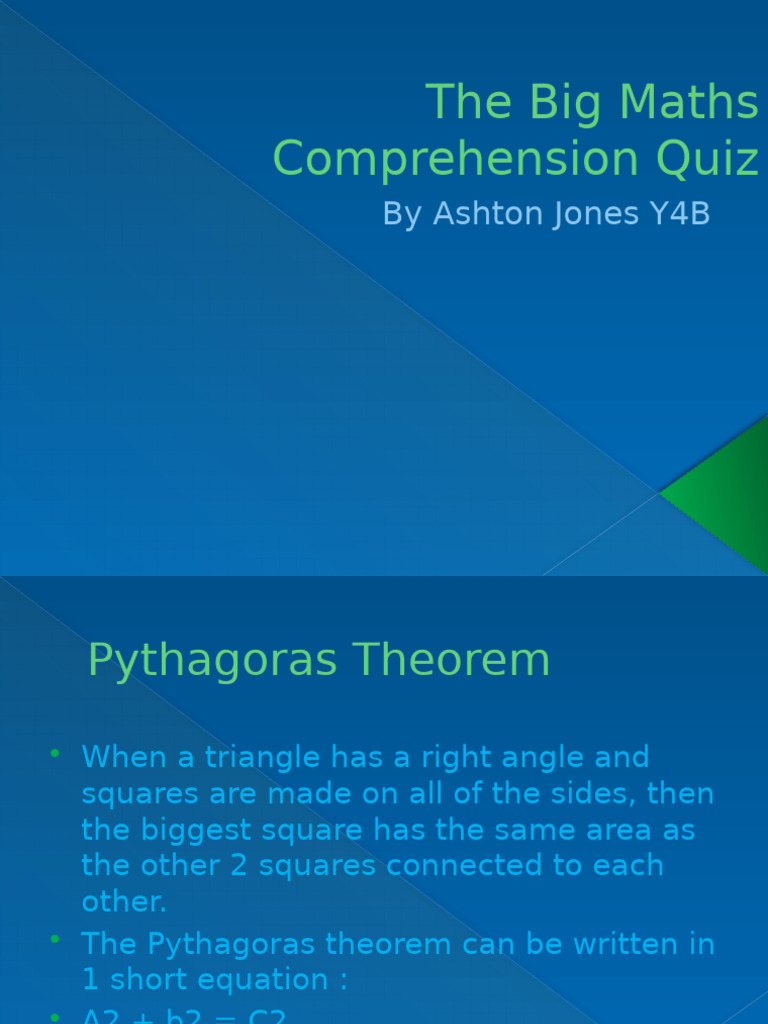 Big Maths Comprehension Quiz Guide | PDF