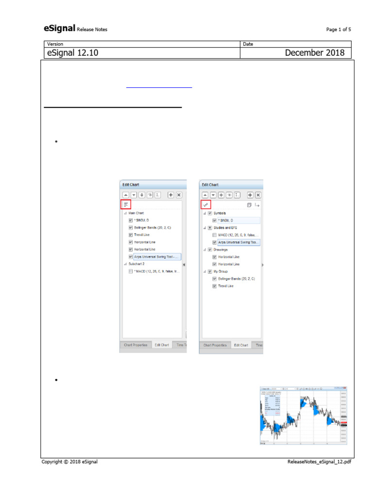 Esignal 12 - 10 Release Notes | PDF | Day Trading | Drawing