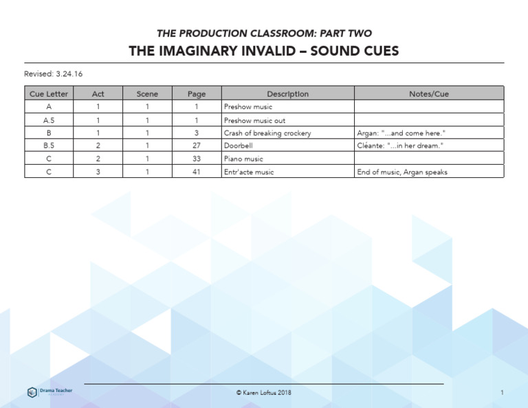 Sound Cues Sample | PDF
