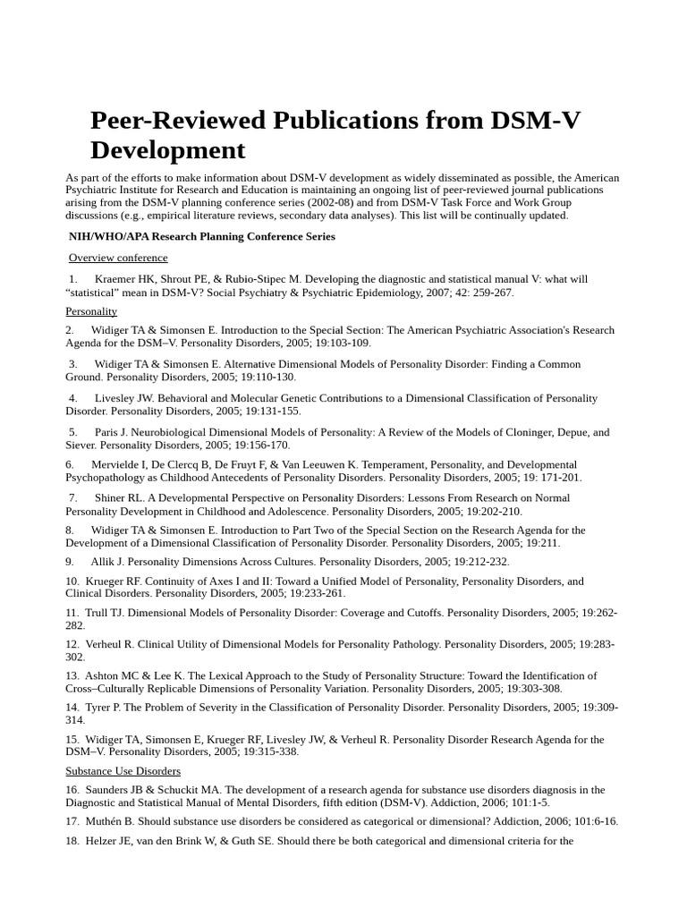 APA papers publications DSM-V | PDF | Diagnostic And Statistical Manual ...