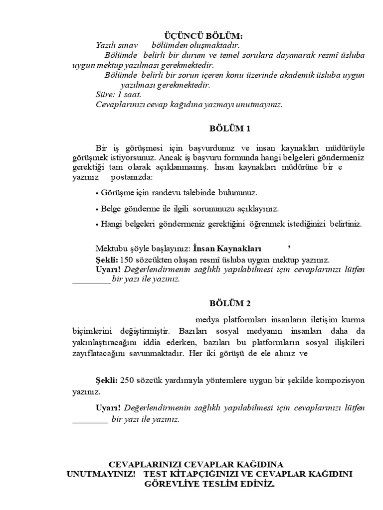 Turk Tili Yozish Ko'Nikmasi (Multi-Level) | PDF