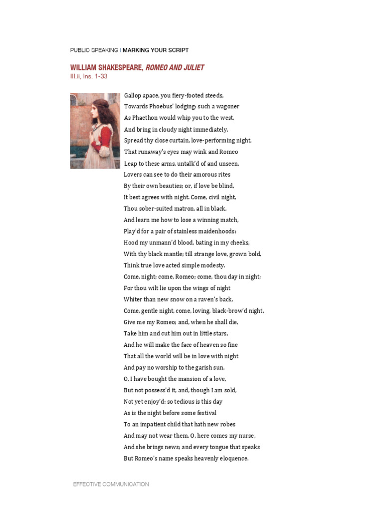 Juliet's Balcony Soliloquy Analysis | PDF