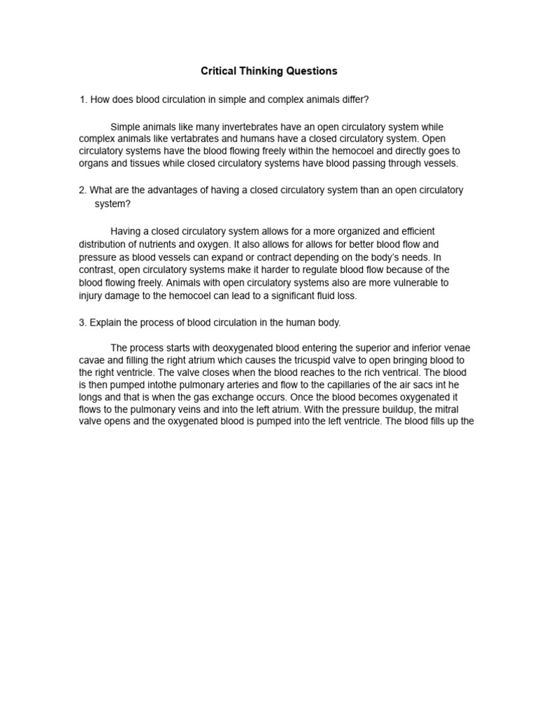 CHAN Critical Thinking Questions | PDF
