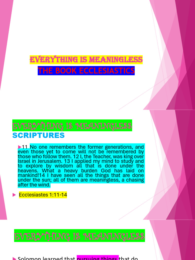 Everything Is Meaningless Week 3 | PDF