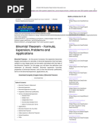 Binomial Theorem Formula Sheet | PDF