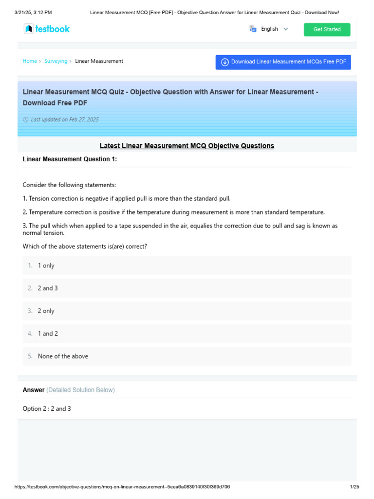 Linear Measurement MCQ (Free PDF) - Objective Question Answer For Linear Measurement Quiz ...