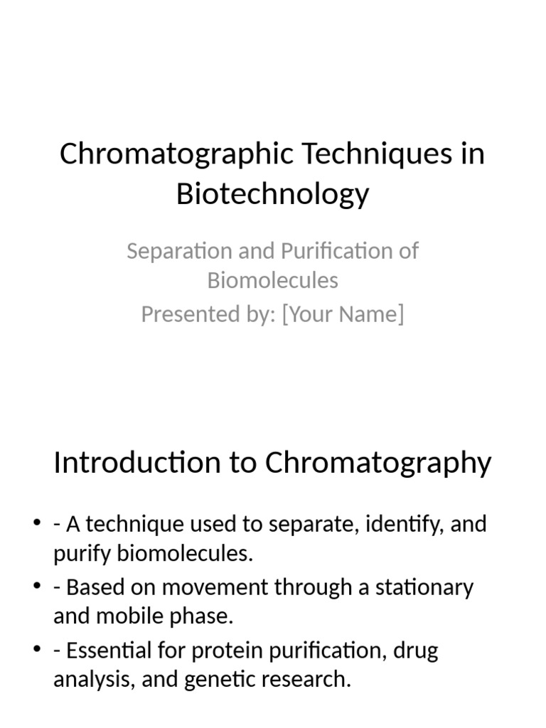 Chromatographic Techniques | PDF