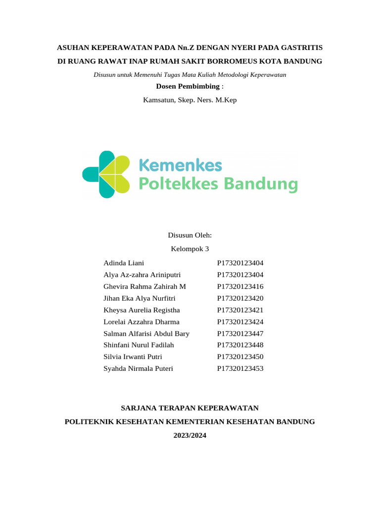 FIX ASKEP GASTRITIS KELOMPOK 3 | PDF