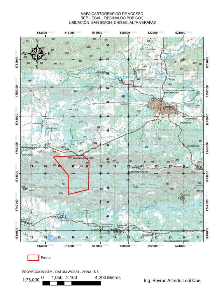Mapa Cartográfico de San Simón, Chisec | PDF
