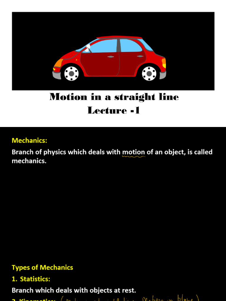 Motion in A Straight Line | PDF