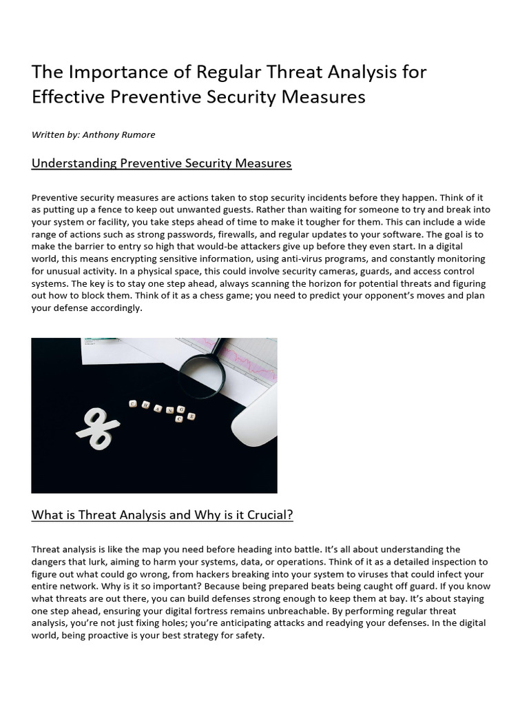 The Importance of Regular Threat Analysis For Effective Preventive Security Measures | PDF ...
