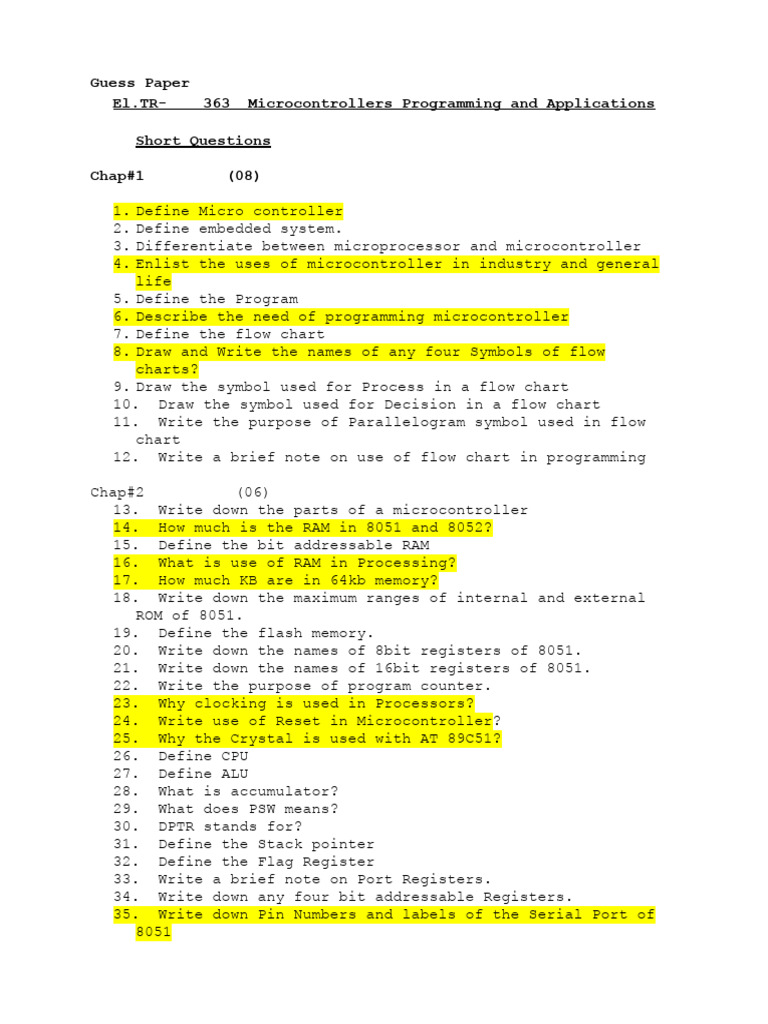 Microcontroller Programming Guide | PDF | Assembly Language ...